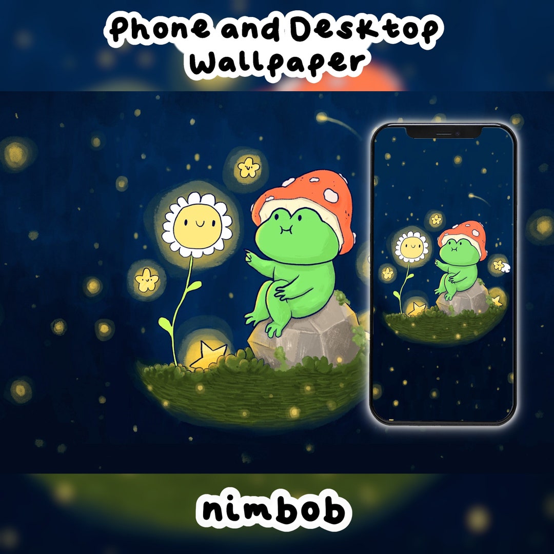 Space Flower Frog Wallpaper Set - Phone - Tablet - Desktop - Froggy ...