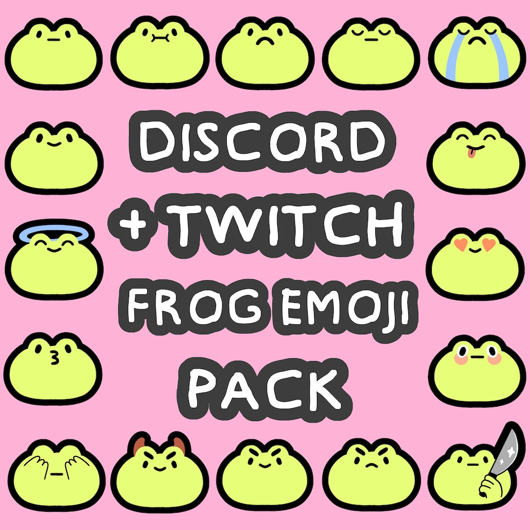 Frog Discord + Twitch Emoji Pack - 50 Unique Froggy Emojis - Cute ...