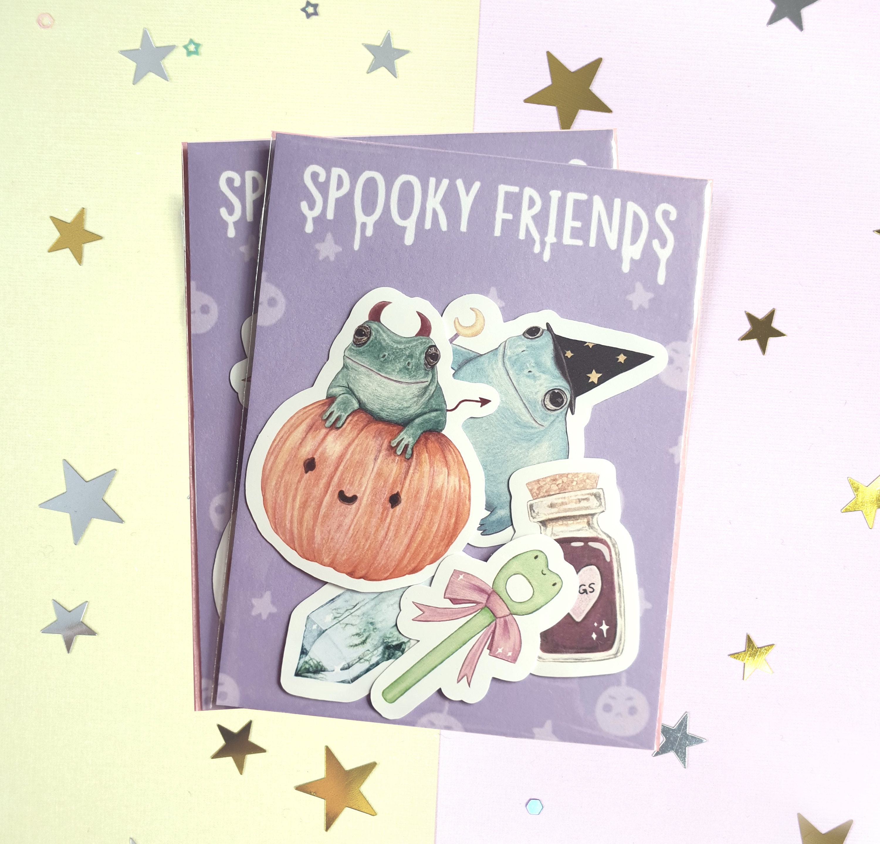 Spooky Frogs Stickers Pack of 5 Frog Lover Sticker Set - Etsy UK
