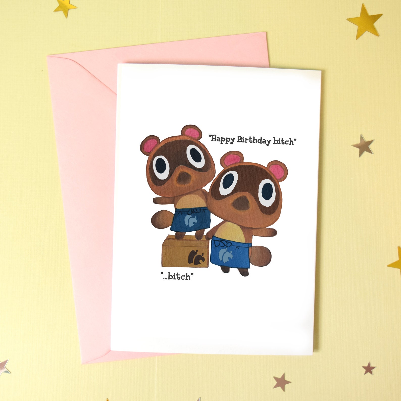 Animal Crossing Happy Birthday Card Timmy and Tommy Greeting - Etsy