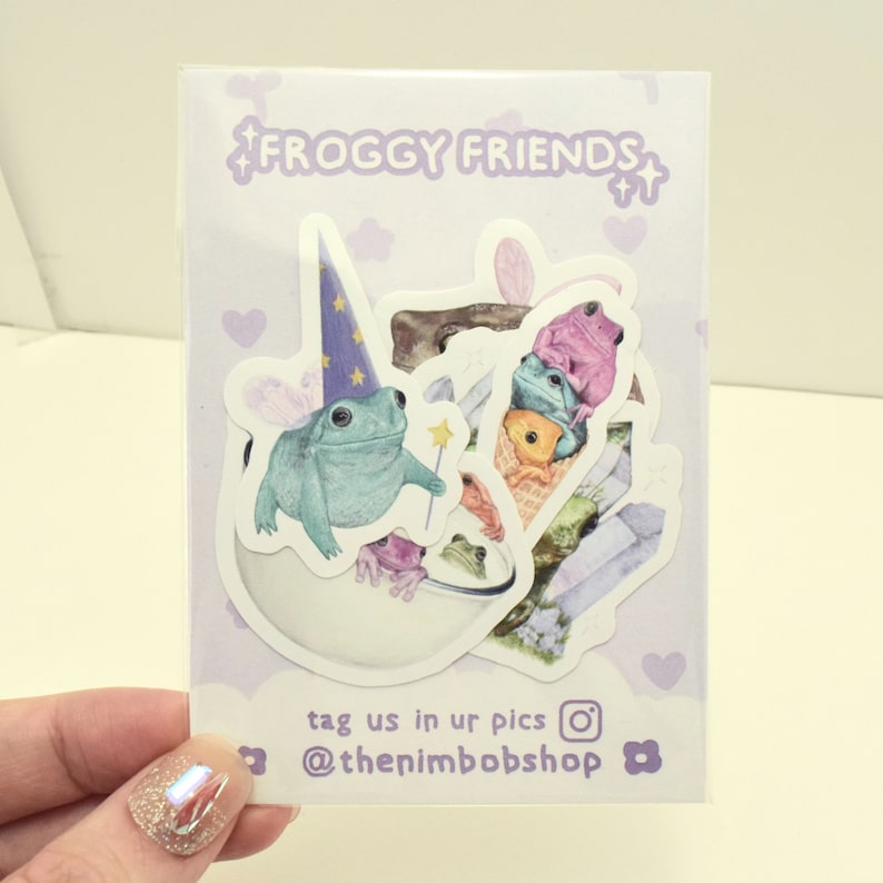 Magic Frogs Stickers Pack of 5 Frog Lover Sticker Set - Etsy