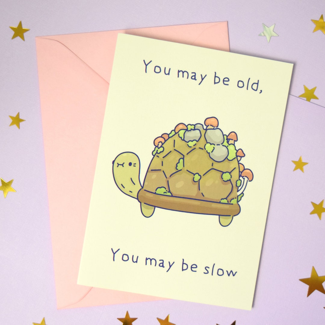 Fathers Day Tortoise Birthday Card Old Woodland Turtle Mushrooms Funny ...
