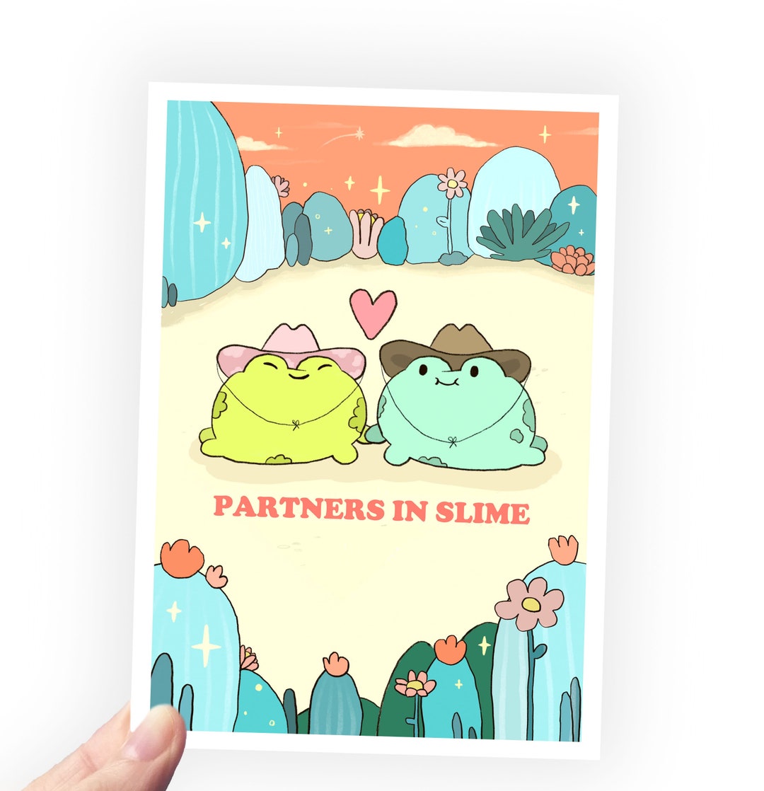 Partners in Slime - Froggy Love Postcard - Frog Themed Post Cards ...
