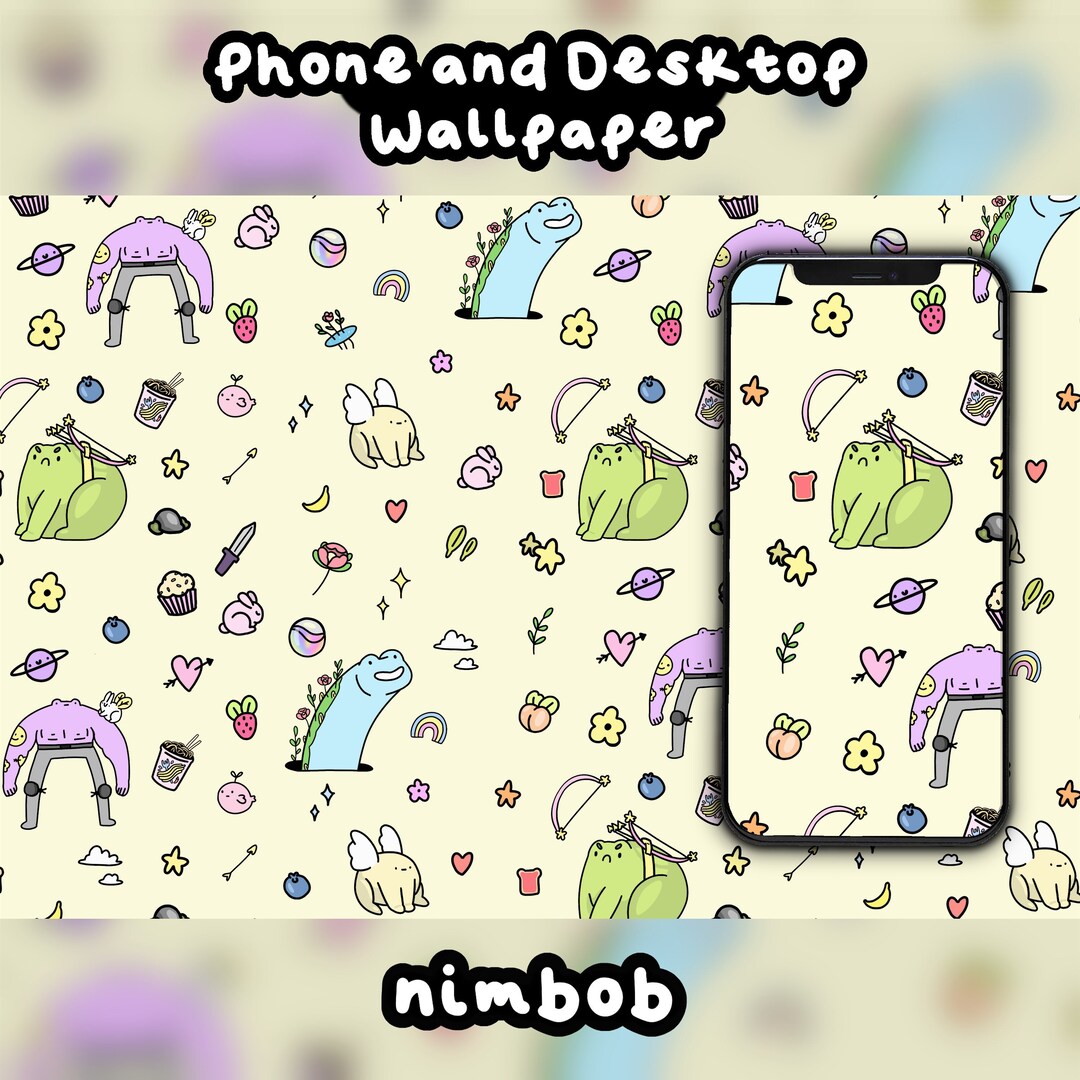 Icecream Frogs Wallpaper Set - Phone - Tablet - Desktop - Froggy ...