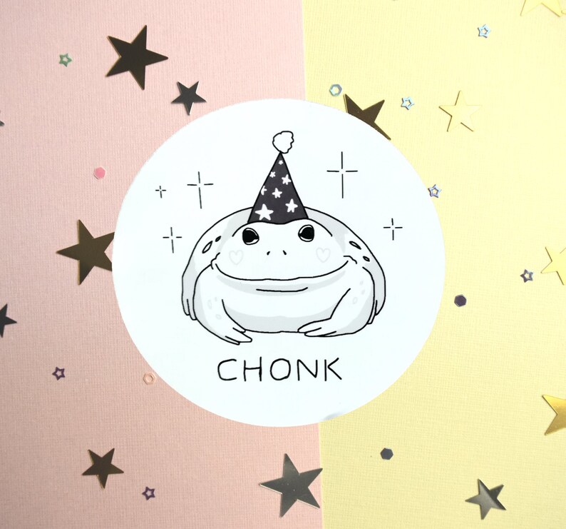 Chonk Frog Sticker Magic Chonky Frog Glossy Sticker Frog | Etsy