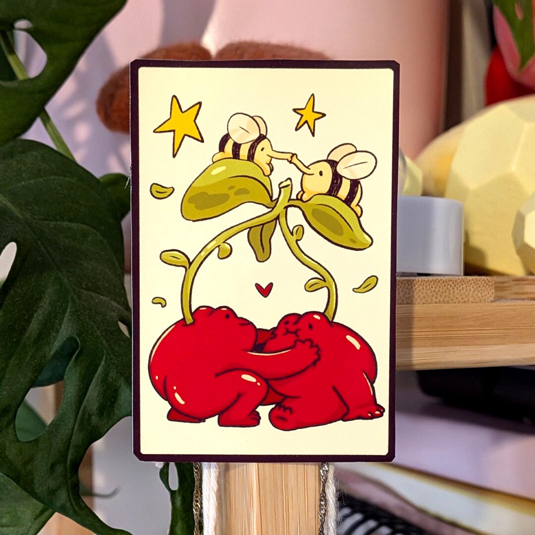 Cherry Love Frogs - Froggy Sticker – Silly Novelty Laptop Decoration ...