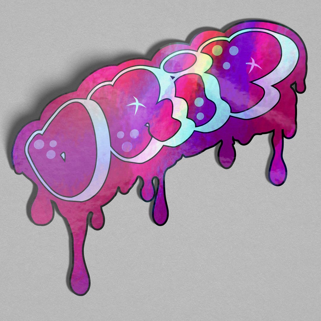 Holographic Graffiti Drip Sticker Urban Street Art Sticker, Vinyl ...