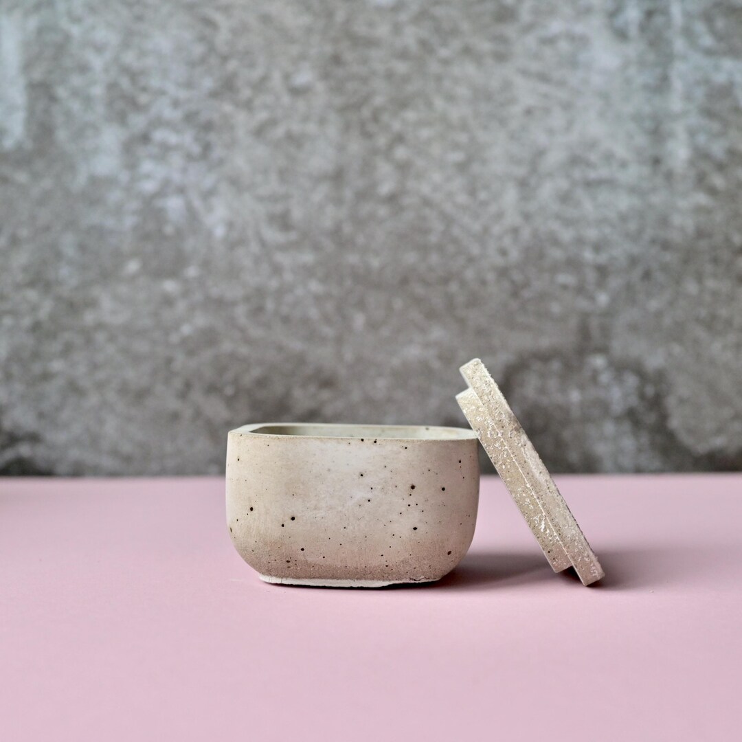 Concrete Jewelry Box Stash Box Ring Box With Lid for Graffiti Designs ...