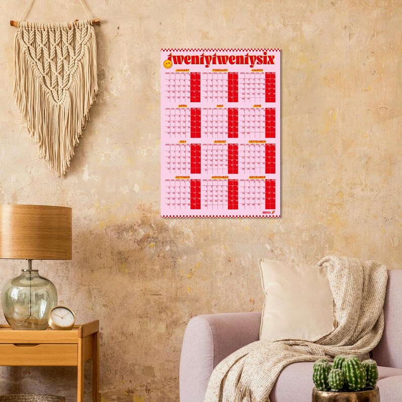XXL 2026 Family Calendar – Retro Vibes Wall Calendar | DIN A0, A1, A2 ...