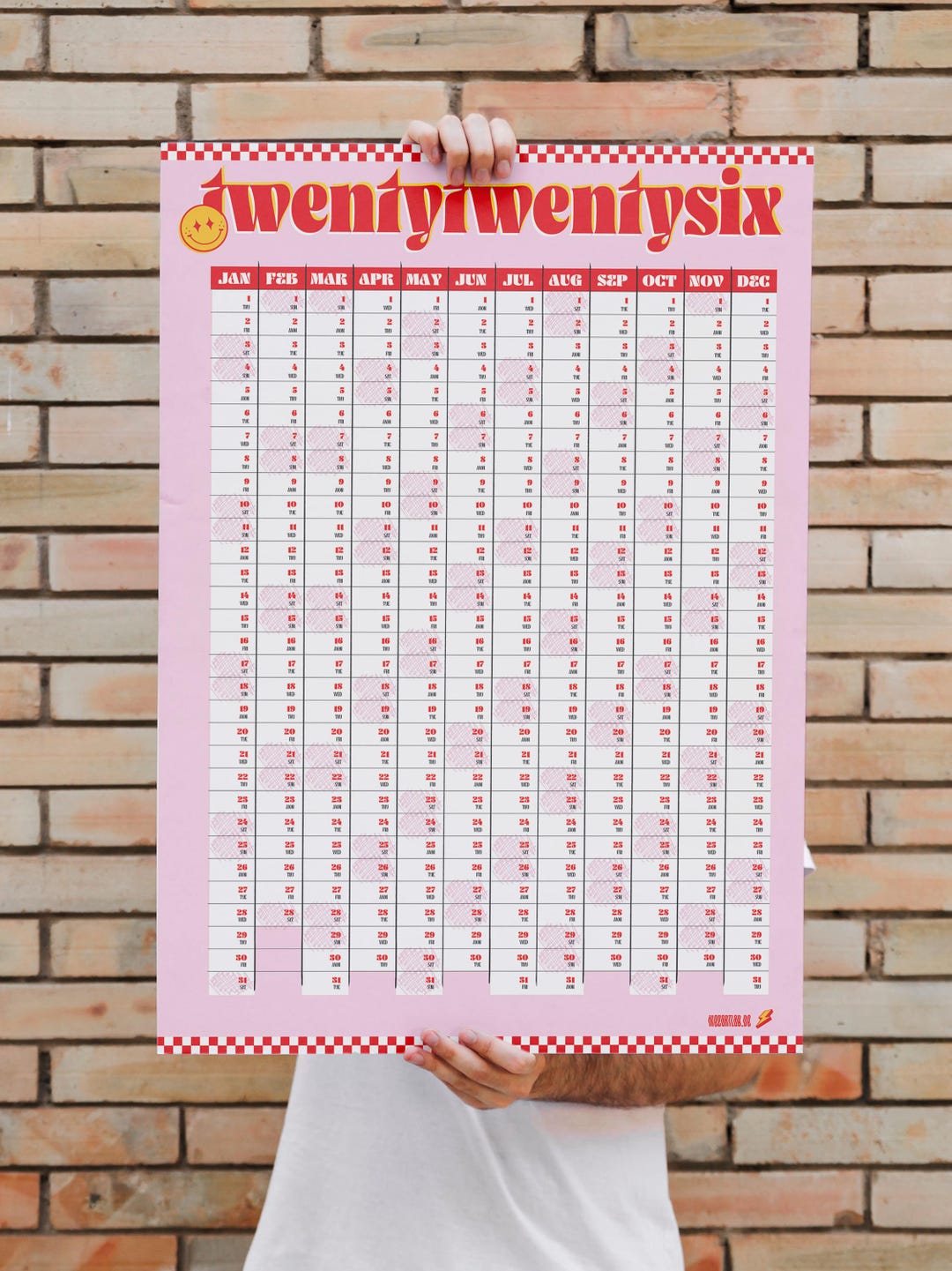 2026 Family Planner XXL Annual Calendar Wall Planner Retro Design ...