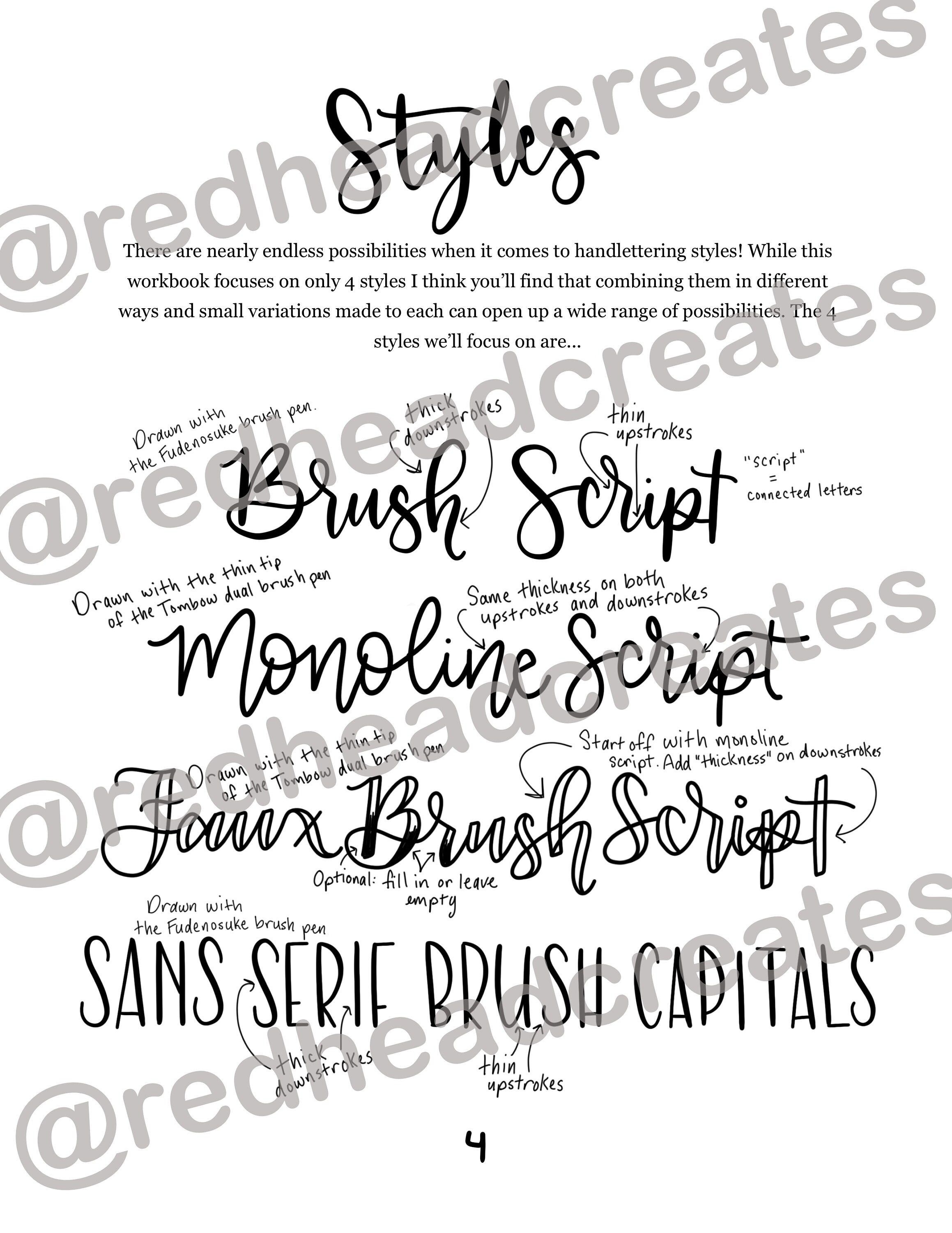 Handlettering Workbook digital Download - Etsy
