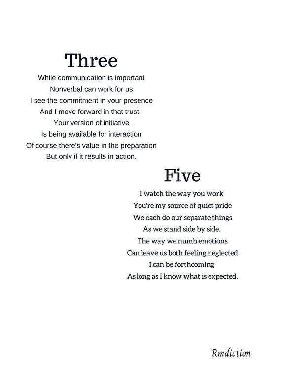 Enneagram Pairs Poem Three and Five - Etsy