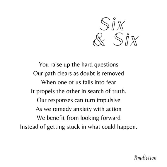 Enneagram Pairs Poem Six and Six - Etsy