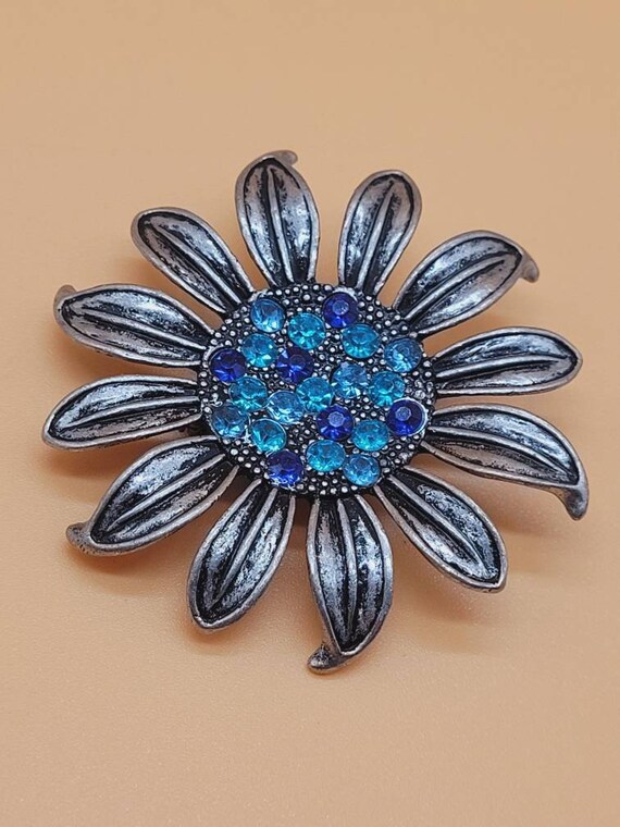 Vintage blue flower pewter - Gem