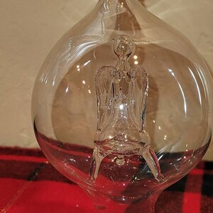 Vintage Clear Glass Large Tree Topper With Spun Glass Angel Inside - Etsy