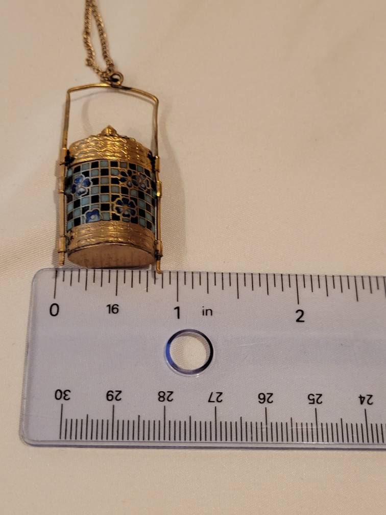 Vintage Antique Cloisonne Enamel Opium Snuff Pendant Necklace - Etsy