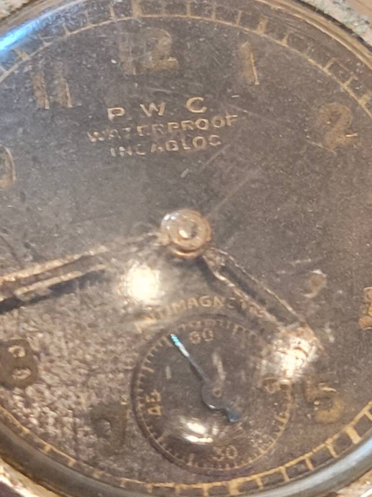 Vintage PWC Military Watch Works Black Dial | Etsy