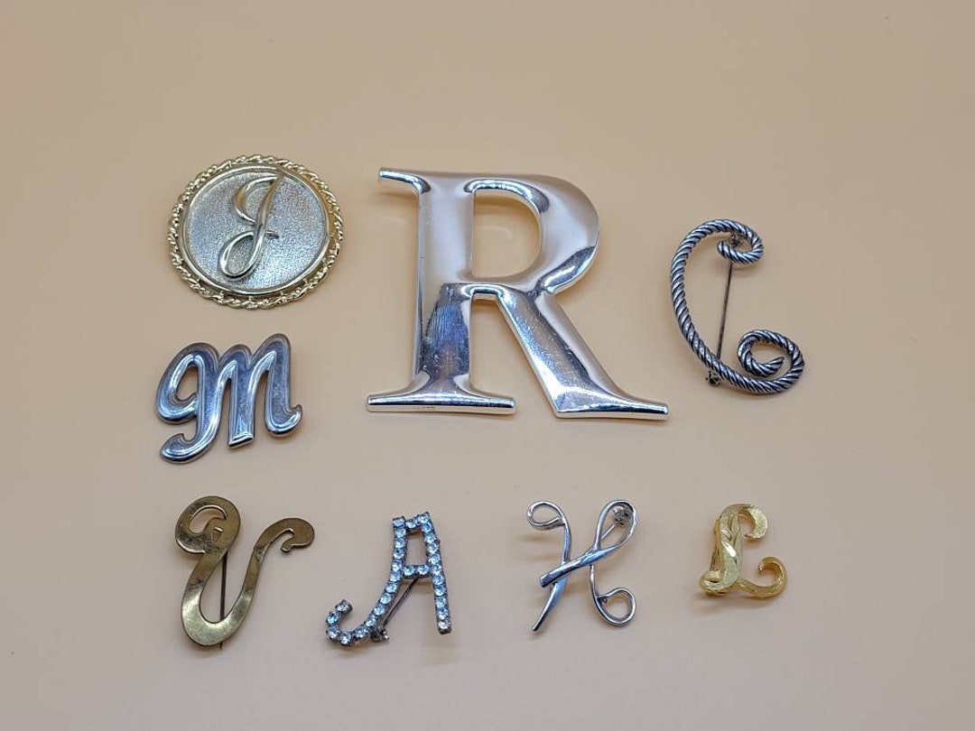 Vintage Letter Brooch, Select Styles - Etsy