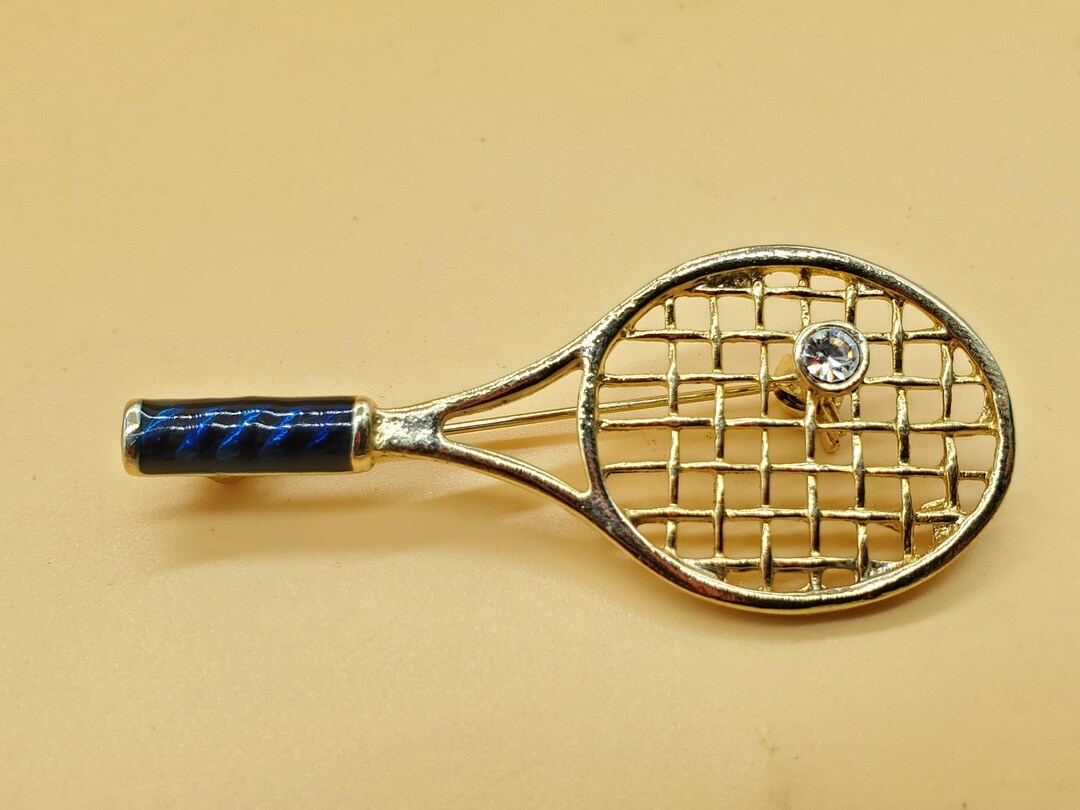 Vintage Tennis Racket Brooch - Etsy