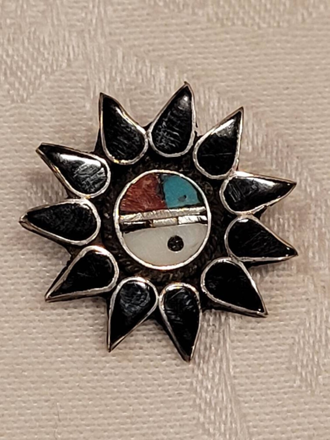 Vintage Zuni Native American Sunface Pin Brooch Sterling - Etsy