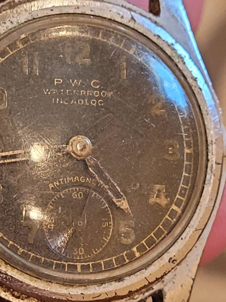 Vintage PWC Military Watch Works Black Dial | Etsy