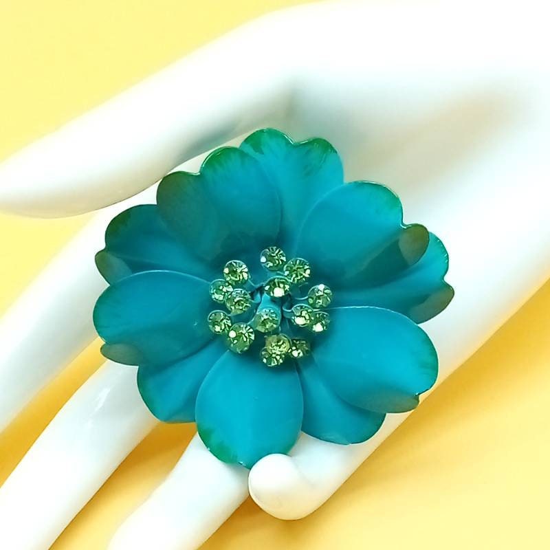 Enamel Flower Brooch - Etsy