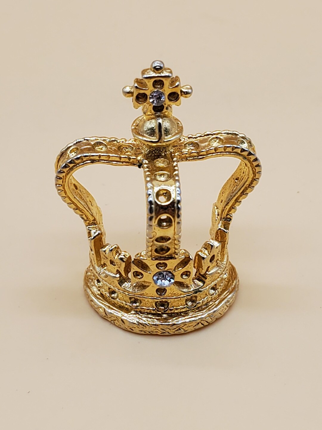 Vintage Gold Tone Royal Crown Pin - Etsy