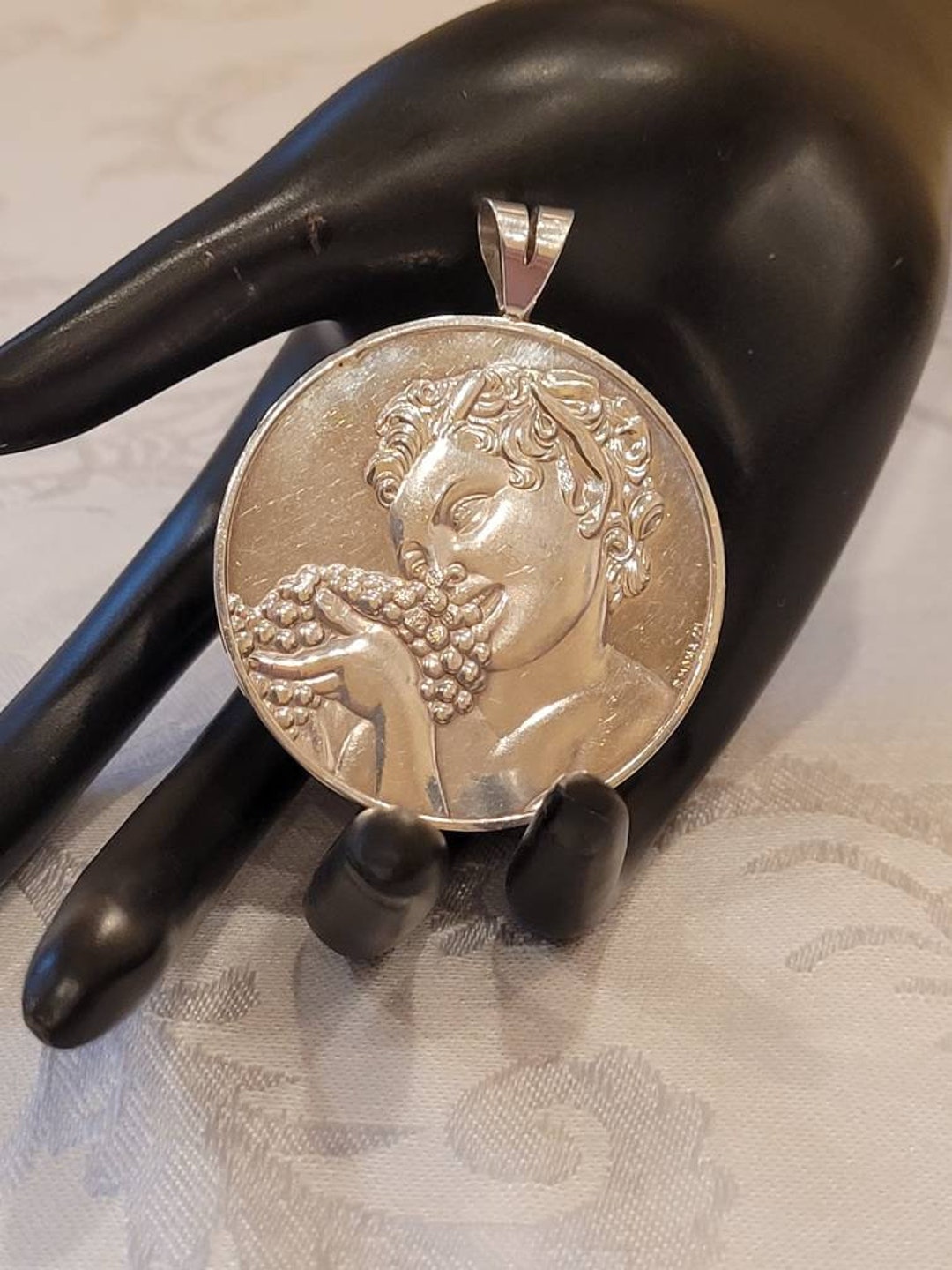 Vintage Silver Medal Genius of Michelangelo Little Satyr of Bacchus P ...