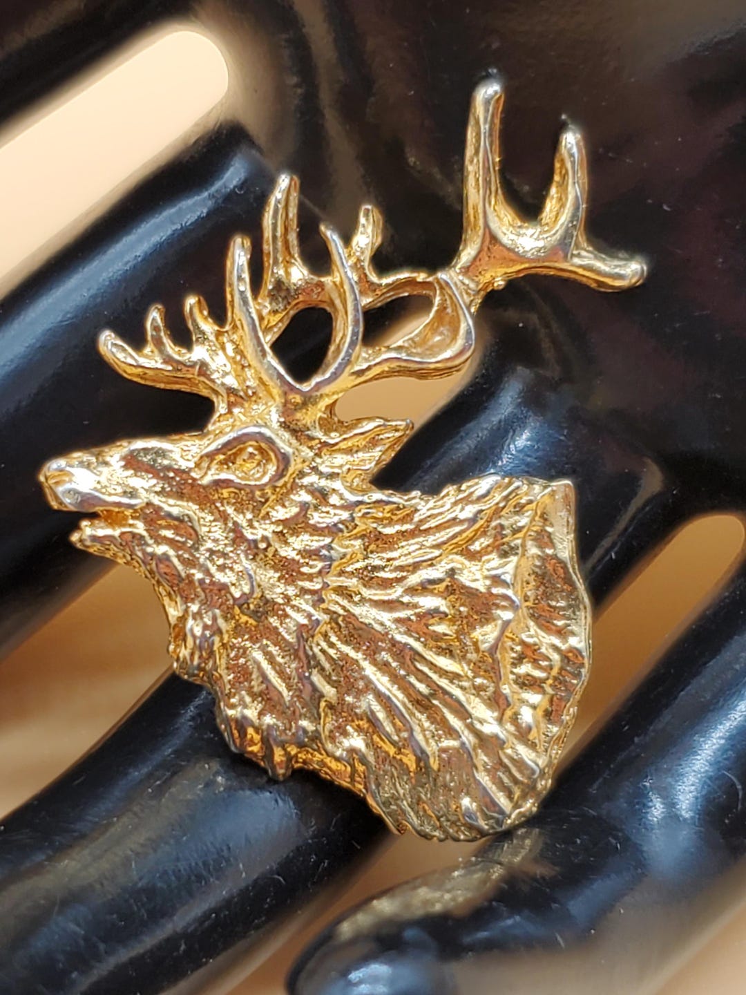 Vintage Gold Tone Buck Deer Elk Stag Head Pin - Etsy