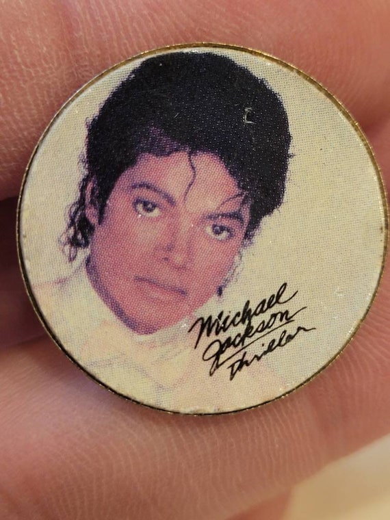 Vintage Michael Jackson pin button 80s rare supreme k… - Gem