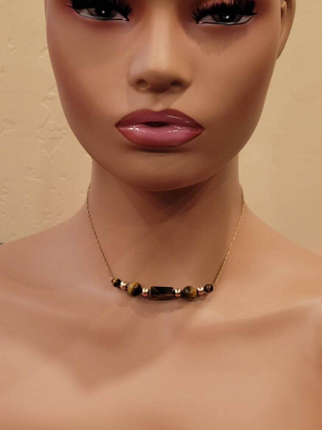 Vintage Gold Filled Tigers Eye Chain Necklace - Etsy