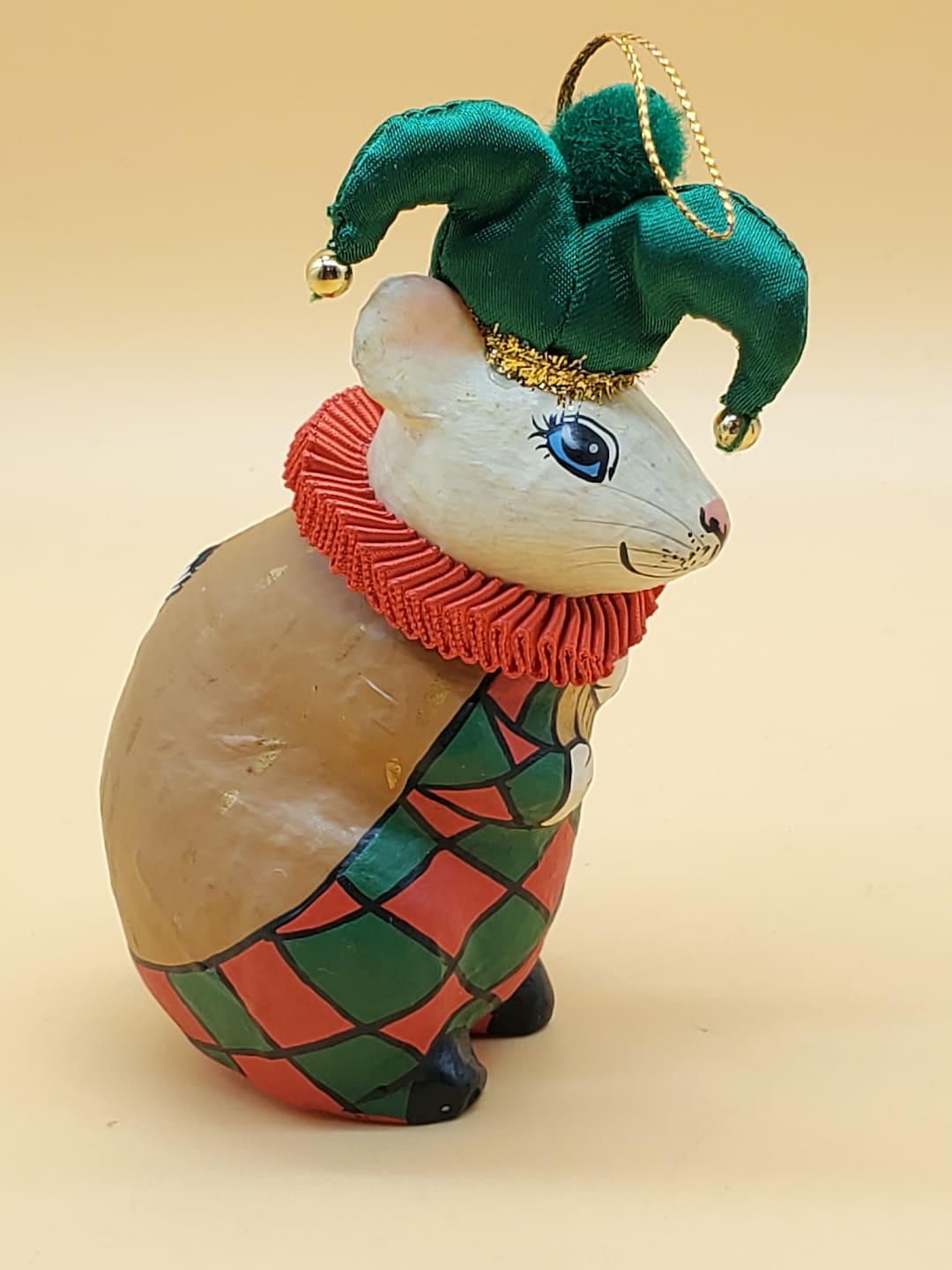 Vintage Hand Painted Paper Mache Jester Mouse Ornament - Etsy