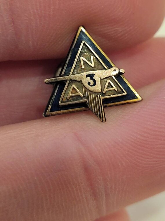 Vintage Sterling enamel NAA North America Aviation pin - Gem
