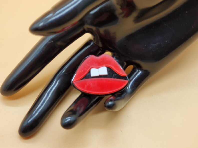 Retro Plastic Lips Mouth Pin Brooch - Etsy