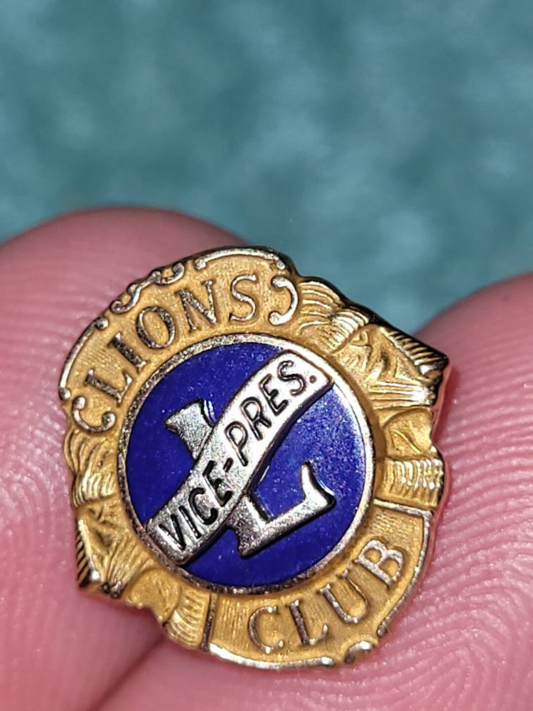 10k Yellow Gold Lion's Club Vice President Pin - Etsy