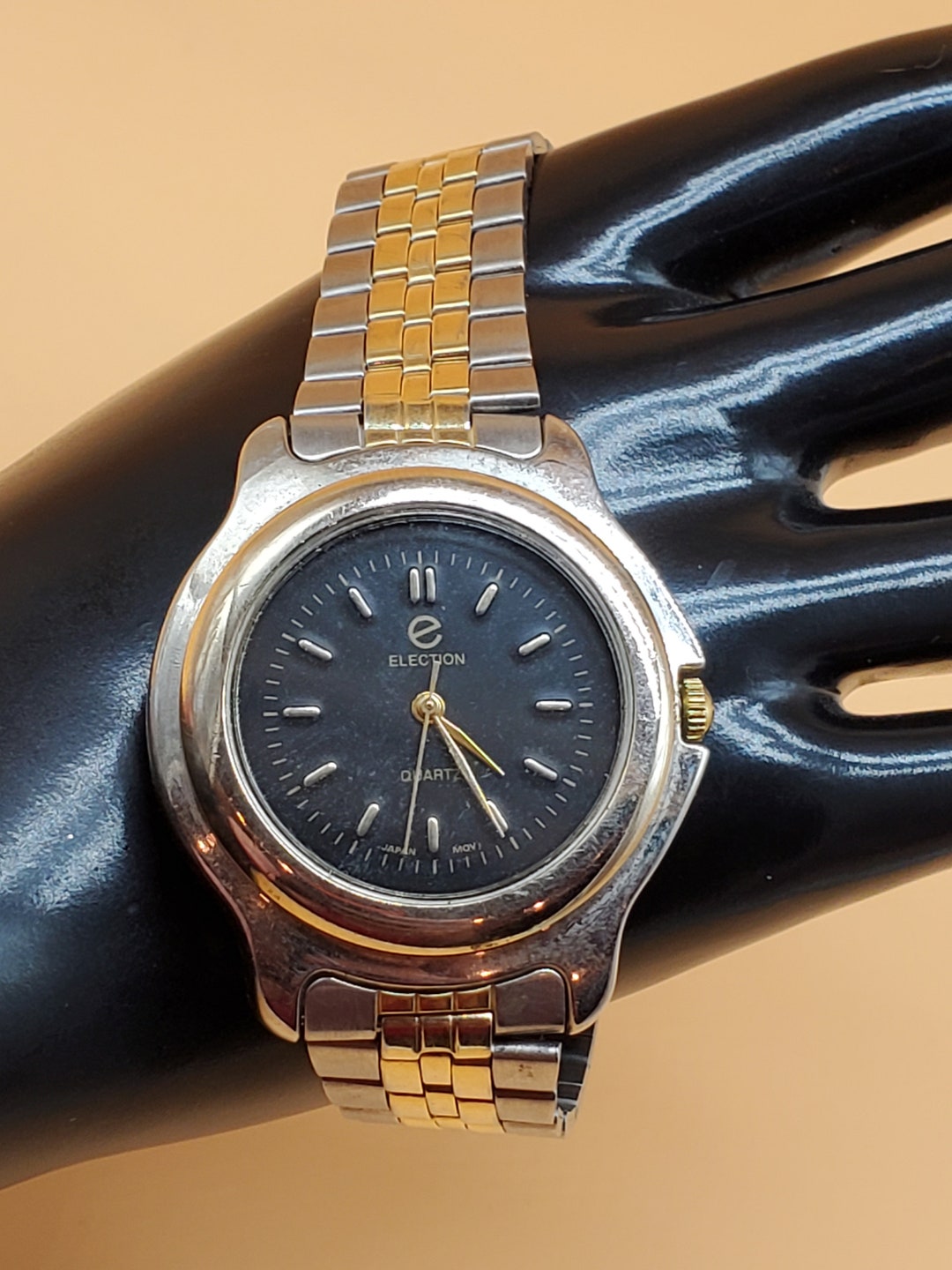 Vintage Election Quartz Japan Movement Stainless Steel Mens Watch ...