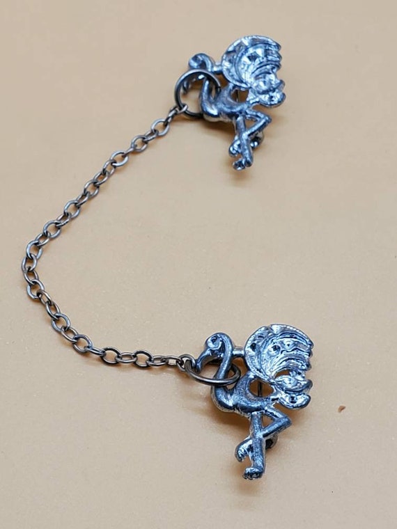 Vintage chained double pin Flamingo pins, chained Fla… - Gem
