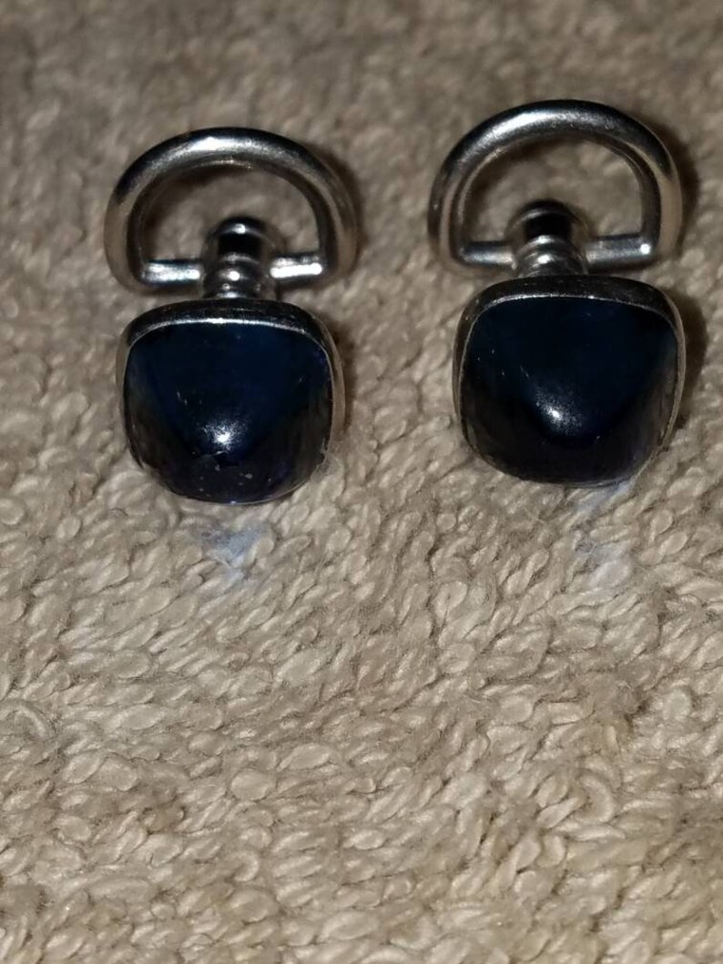 Vintage Swank Blue Stone Cufflinks With Unusual Clap - Etsy