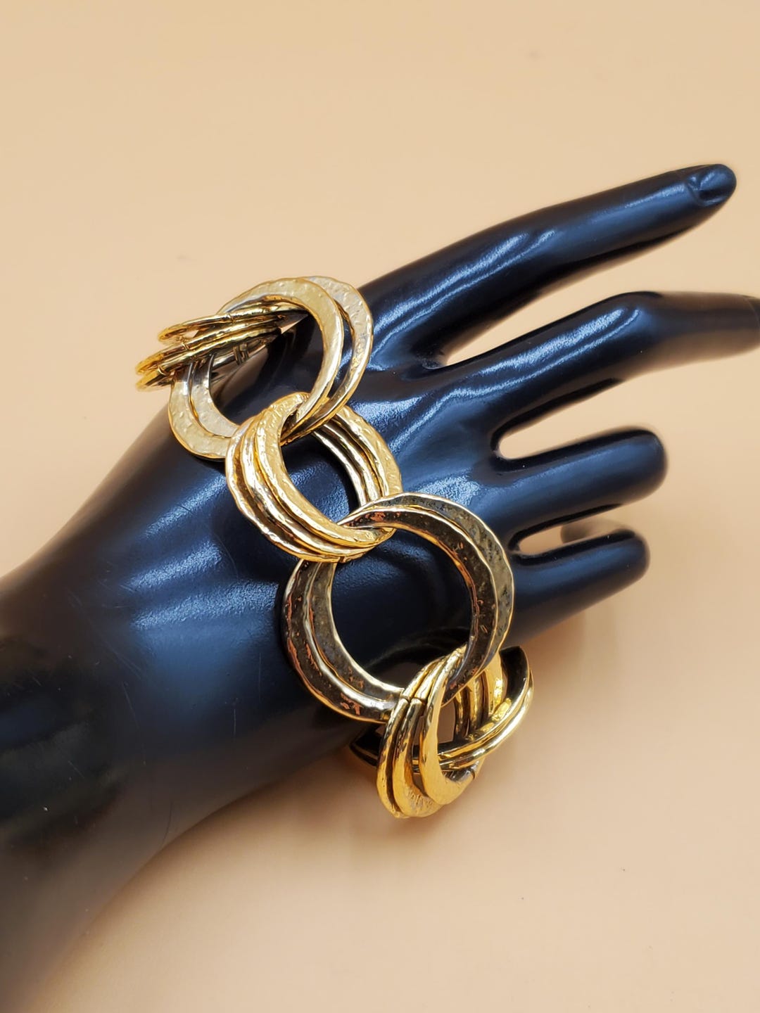Vintage Kenneth Jay Lane Triple Loop Link Statement Bracelet - Etsy