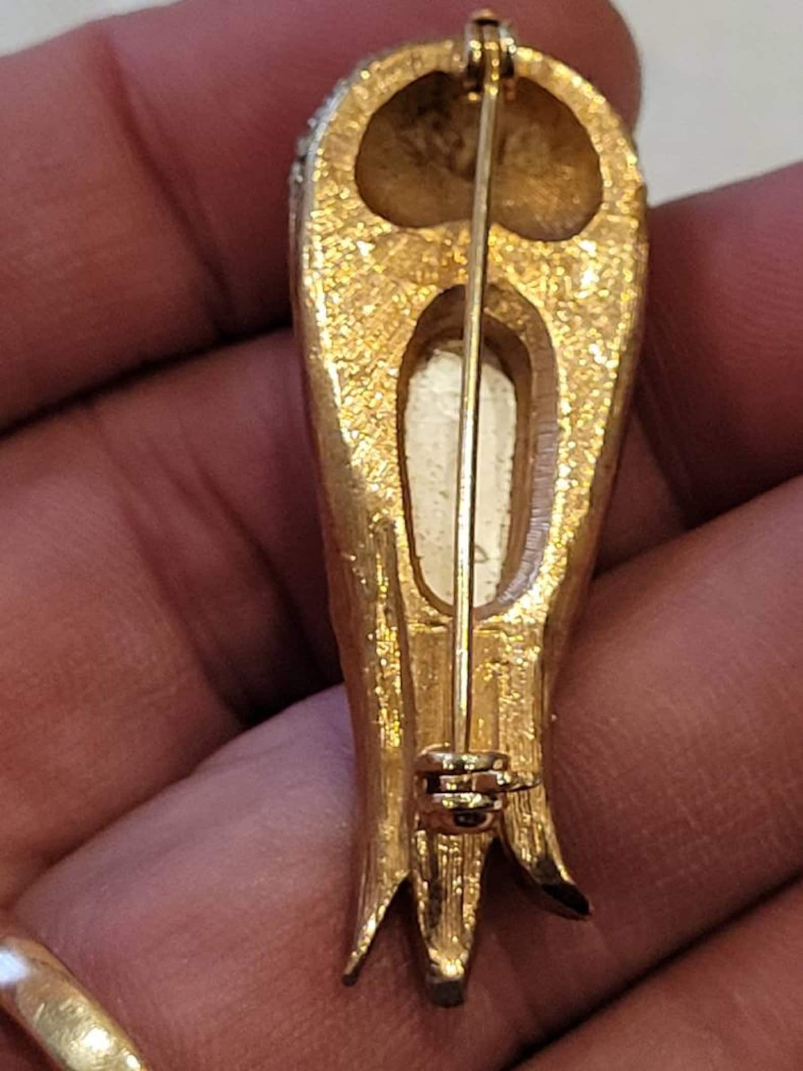 Vintage Faux Pearl Jelly Belly Owl Brooch - Etsy