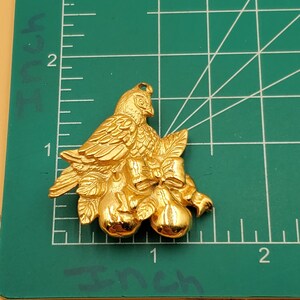 Vintage Robyn Rush 22kgp Patridge in a Pear Tree Brooch - Etsy