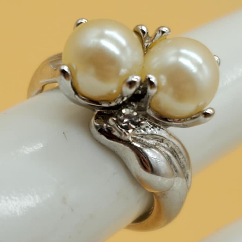 Double Pearl Ring - Etsy
