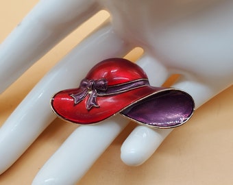 Rhinestone Red Hat Club Lapel Pin, Red Hat Society Purple Enamel ...