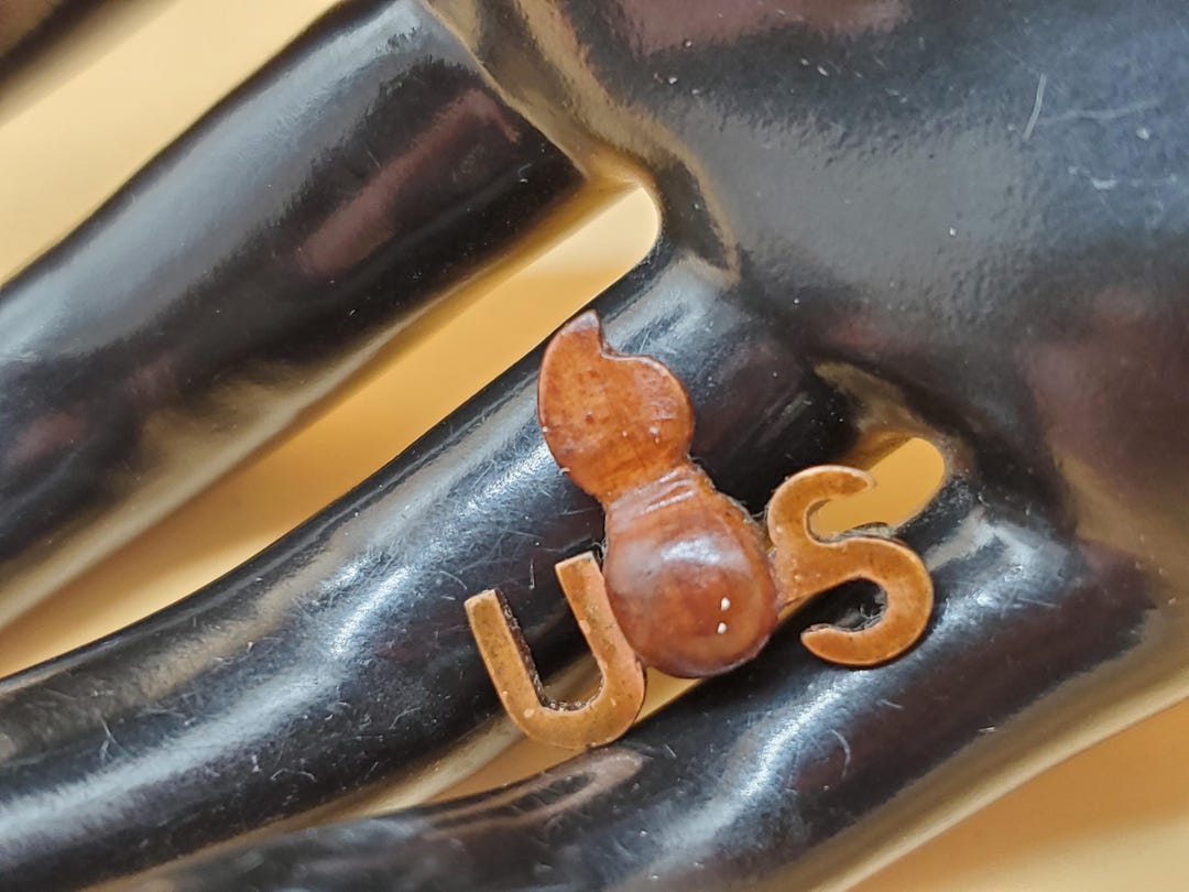 Antique US Military Flaming Bomb Metal and Leather Pin - Etsy