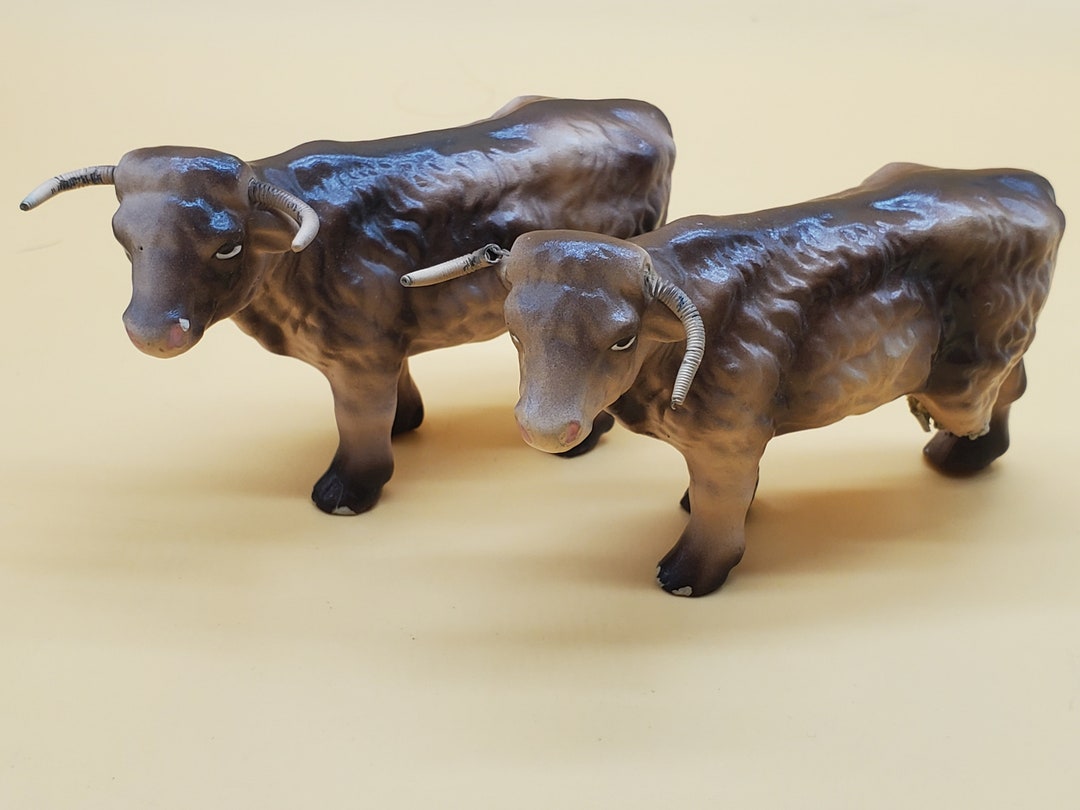 Vintage Japan Paper Mache Nativity Bull Set - Etsy