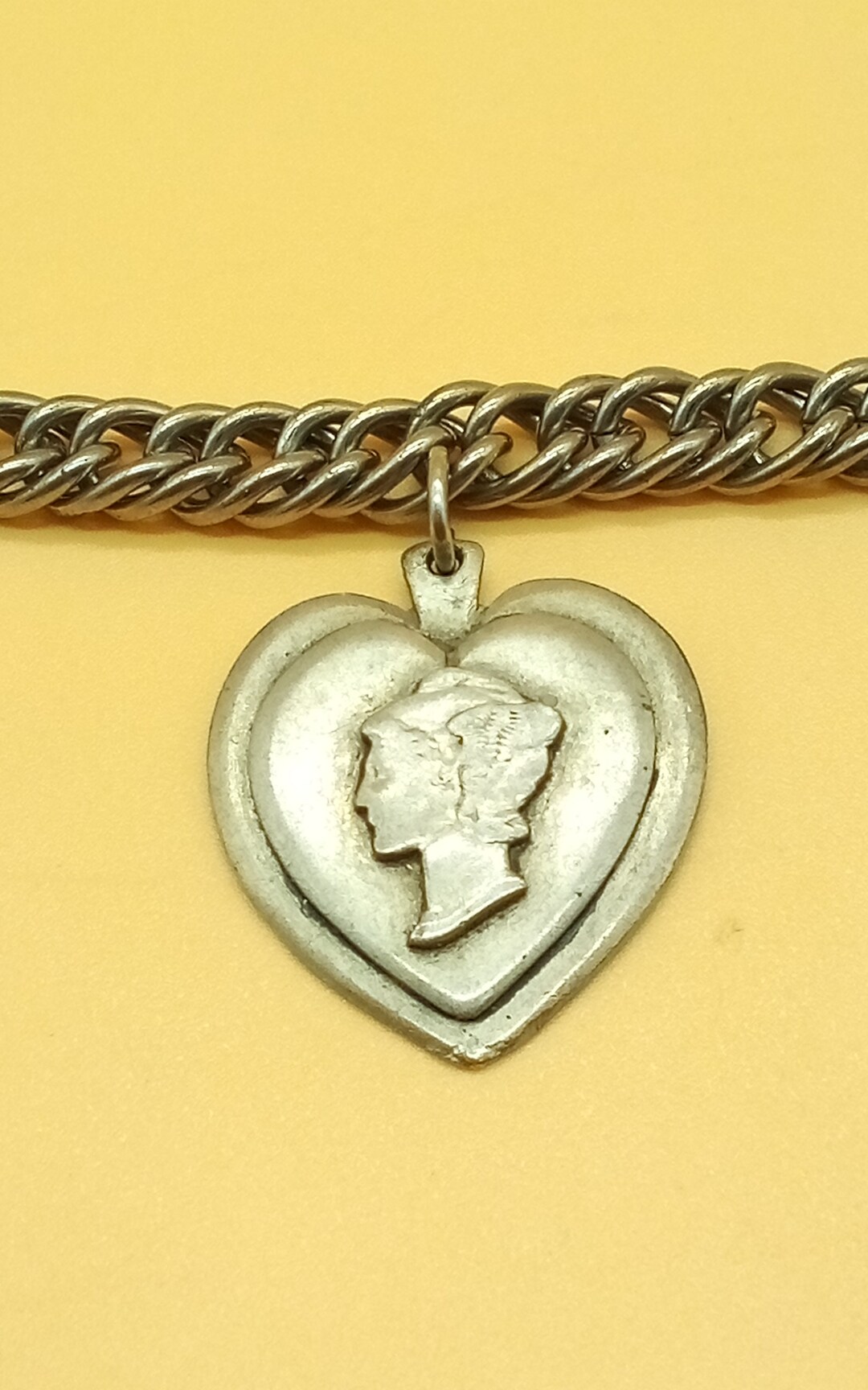 Vintage Solid Silver Liberty Wearing Phrygian Cap Trench Art Heart ...