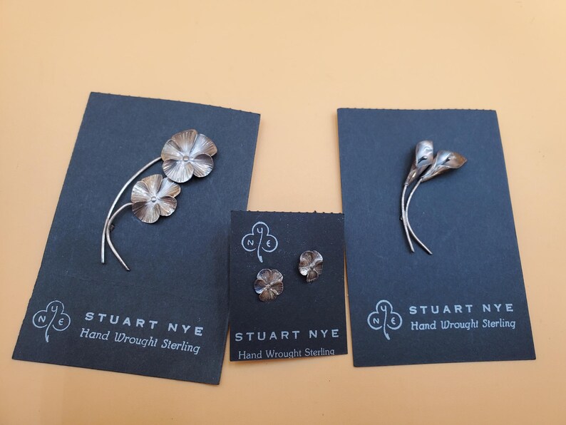 Vintage Stuart NYE Hand Wrought Sterling Flower Jewelry, Select Styles ...