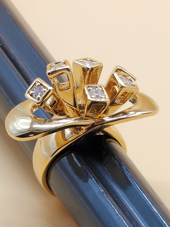 vintage Camille Lucie gold tone clear stone statement… - Gem