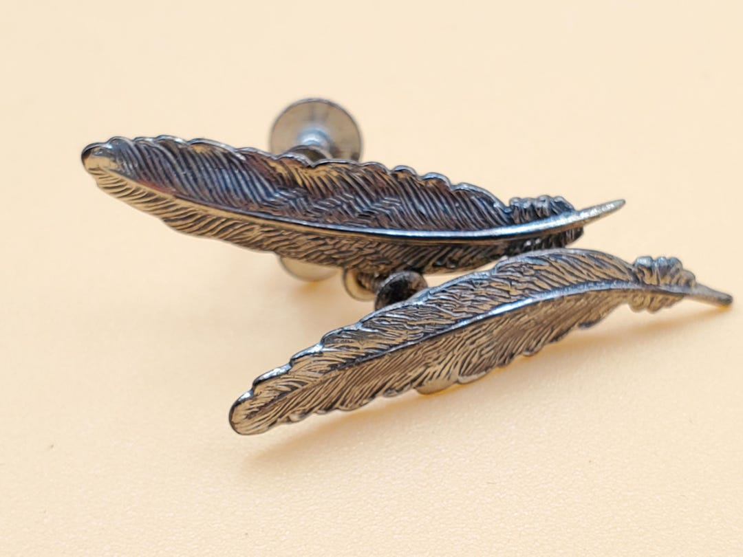 Vintage Jewel Art Sterling Feather Screw Back Earrings - Etsy