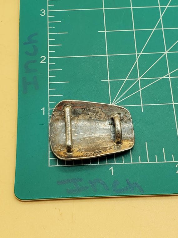 vintage hand made Navajo sterling bolo slide, no cord - Gem